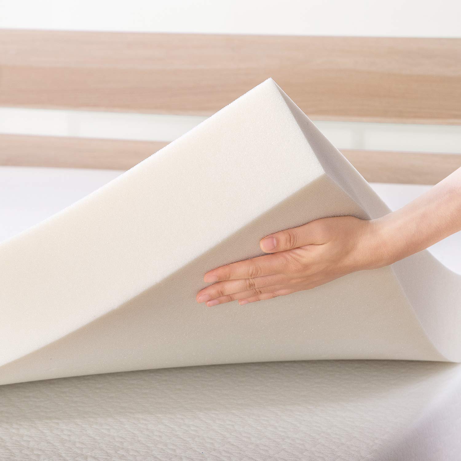 Best Price Mattress 2.5 Inch Ventilated Memory Foam Mattress Topper, CertiPUR-US Certified, Queen White