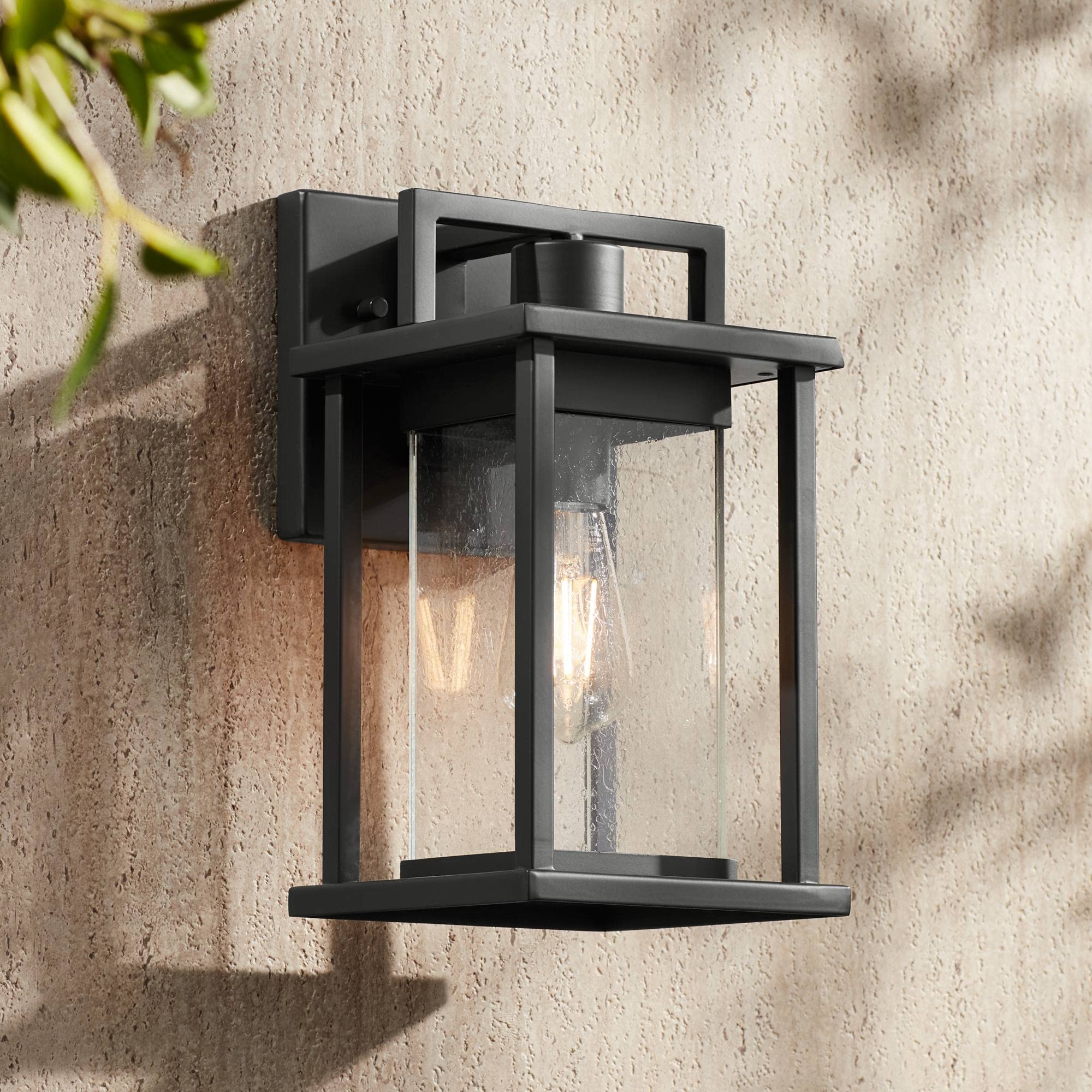 John Timberland Wickham Modern Outdoor Wall Light Fixture Painted Dark Bronze 13" Spotted Clear Glass for Exterior Barn Deck House Porch Yard Patio Outside Garage Front Door Garden Home Roof