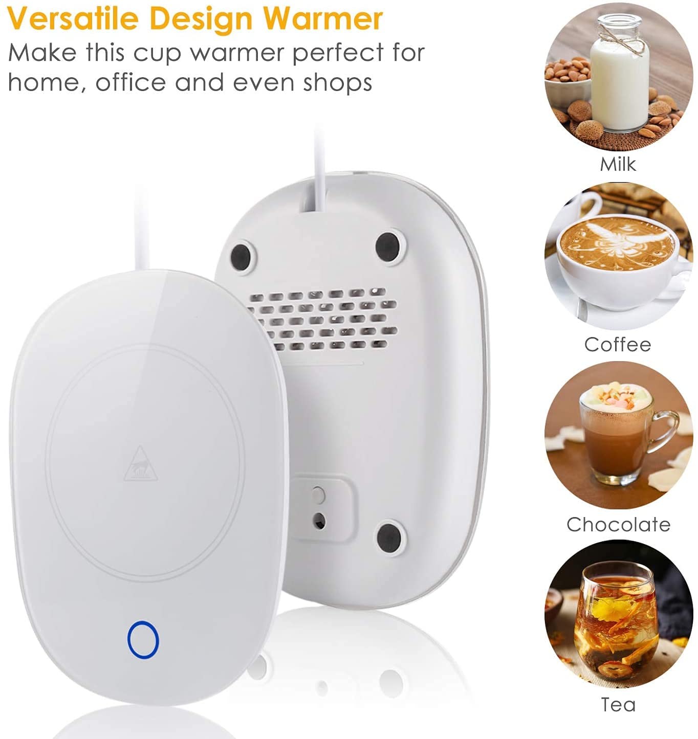 Coffee Mug Warmer, Electric Coffee Cup w/Auto Shut Off, Cup Warmer for Desk to Keep Temperature Up 131℉/ 55℃, Beverage Warmer for Coffee, Tea, Water, Milk, Heating Plate Candle Wax Warmer, Good Gift