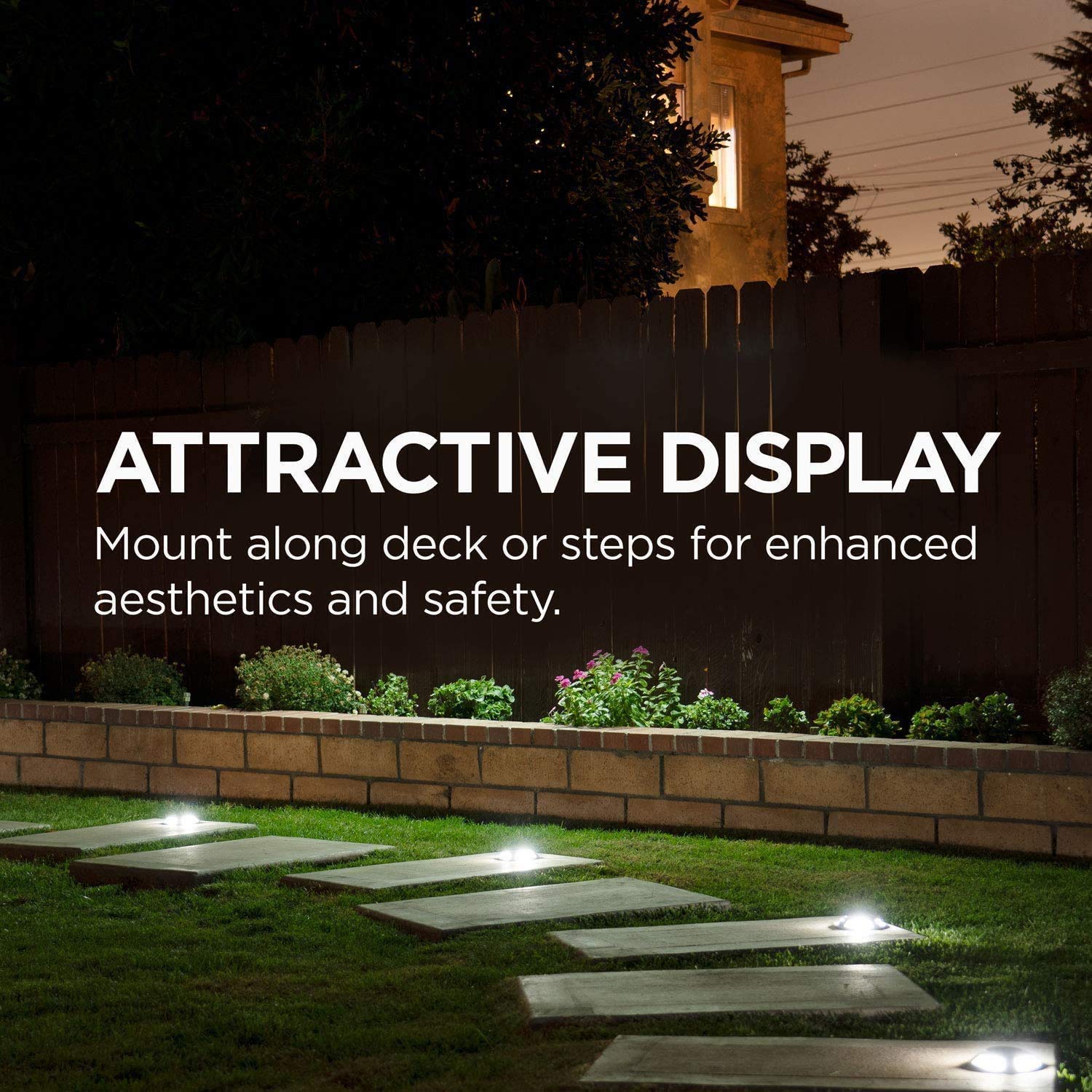 Home Zone Security Deck & Stair Solar Light Weatherproof No Wiring Silver (8-Set)