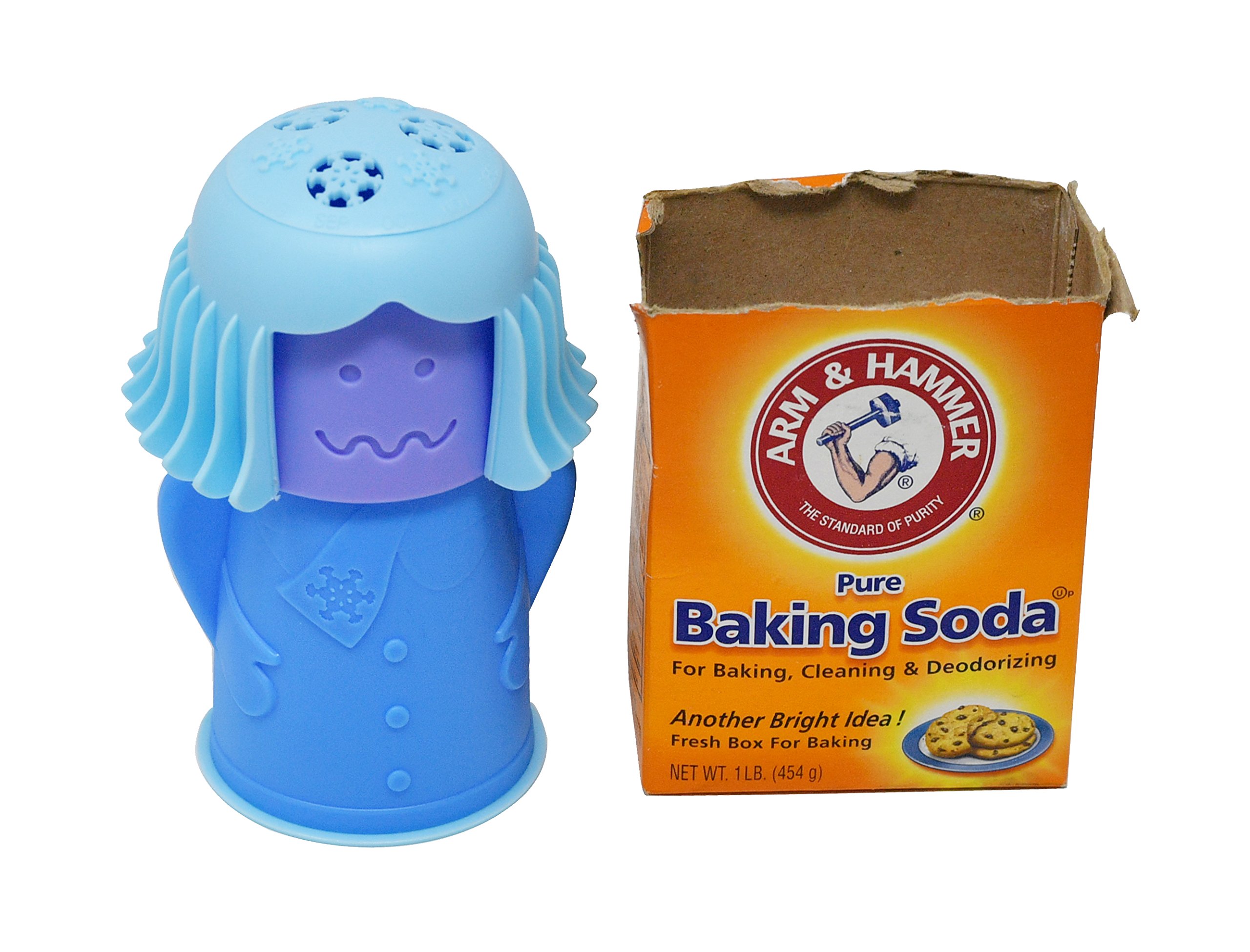 Home-X - Cool Mama Fridge and Freezer Odor Absorber & Freshener, Add Baking Soda to Absorb Funky Odors in the Refrigerator, Blue