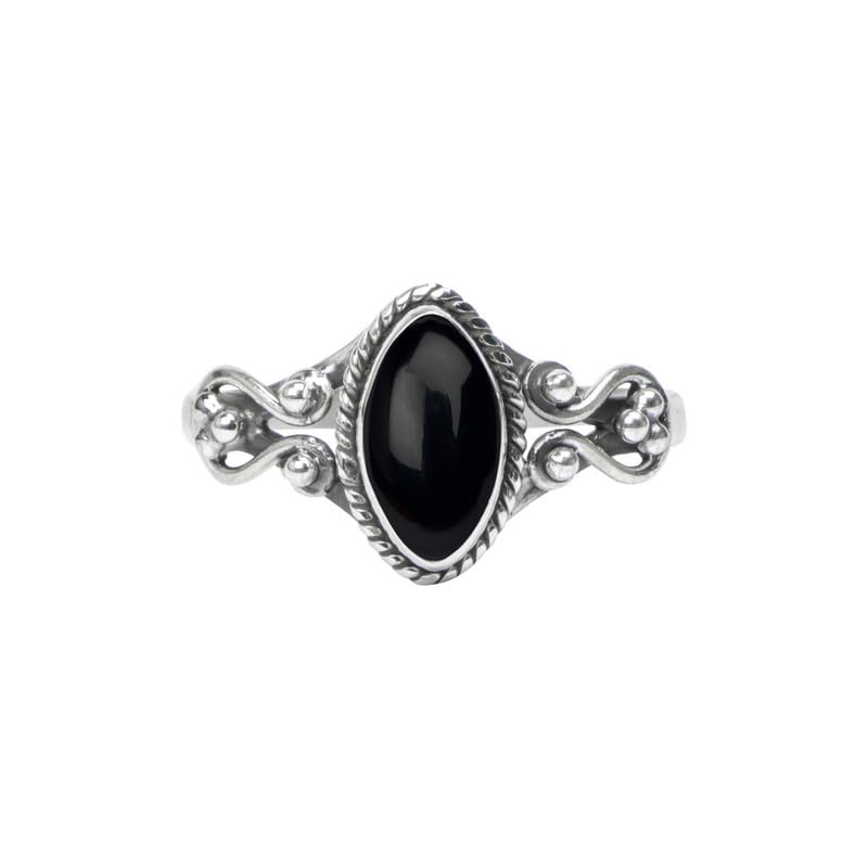 Black Onyx Stone Ring, 925 Sterling Silver Statement Ring For Women, Handmade Ring Gemstone Promise Ring for Birthday Christmas Gift For Her Ring Size US 7