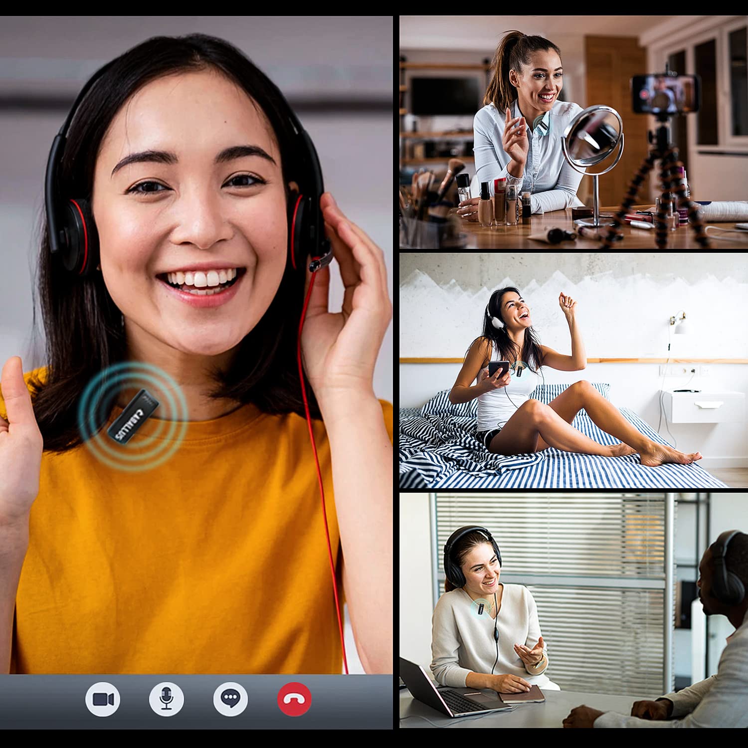 Caballus Wireless Lavalier Microphones for iPhone iPad Android with Charging Case, Professional Wireless Lapel Mic for TikTok YouTube Live Stream Vlog Video Recording