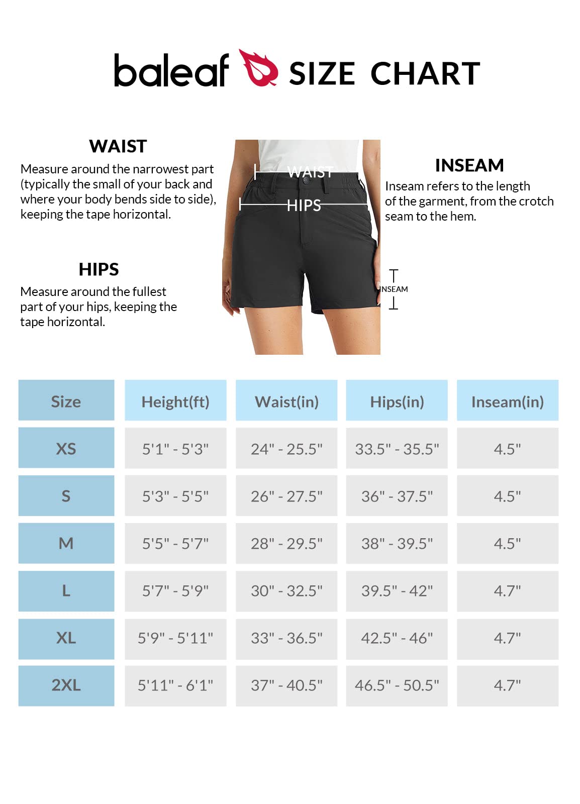 BALEAF Women's Golf Shorts Stretch 4.5" Quick Dry Mesh Breathable Hiking Spandex Active with Pockets Athletic Black Size M