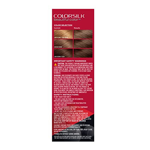 Revlon Permanent Hair Color, Permanent Brown Hair Dye, Colorsilk with 100% Gray Coverage, Ammonia-Free, Keratin and Amino Acids, Brown Shades (Pack of 3)