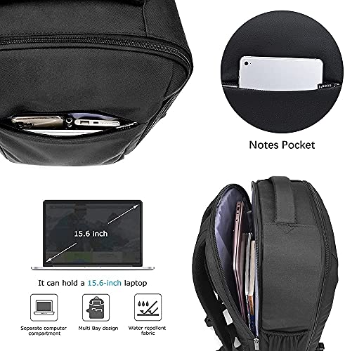 CADeN Camera Backpack, Waterproof Drone and Camera Bag for Canon Nikon Sony DSLR SLR Mirrorless, DJI Mavic, Air 2S, FPV Drone Backpack with 15.6'' Laptop Compartment & Tripod Holder