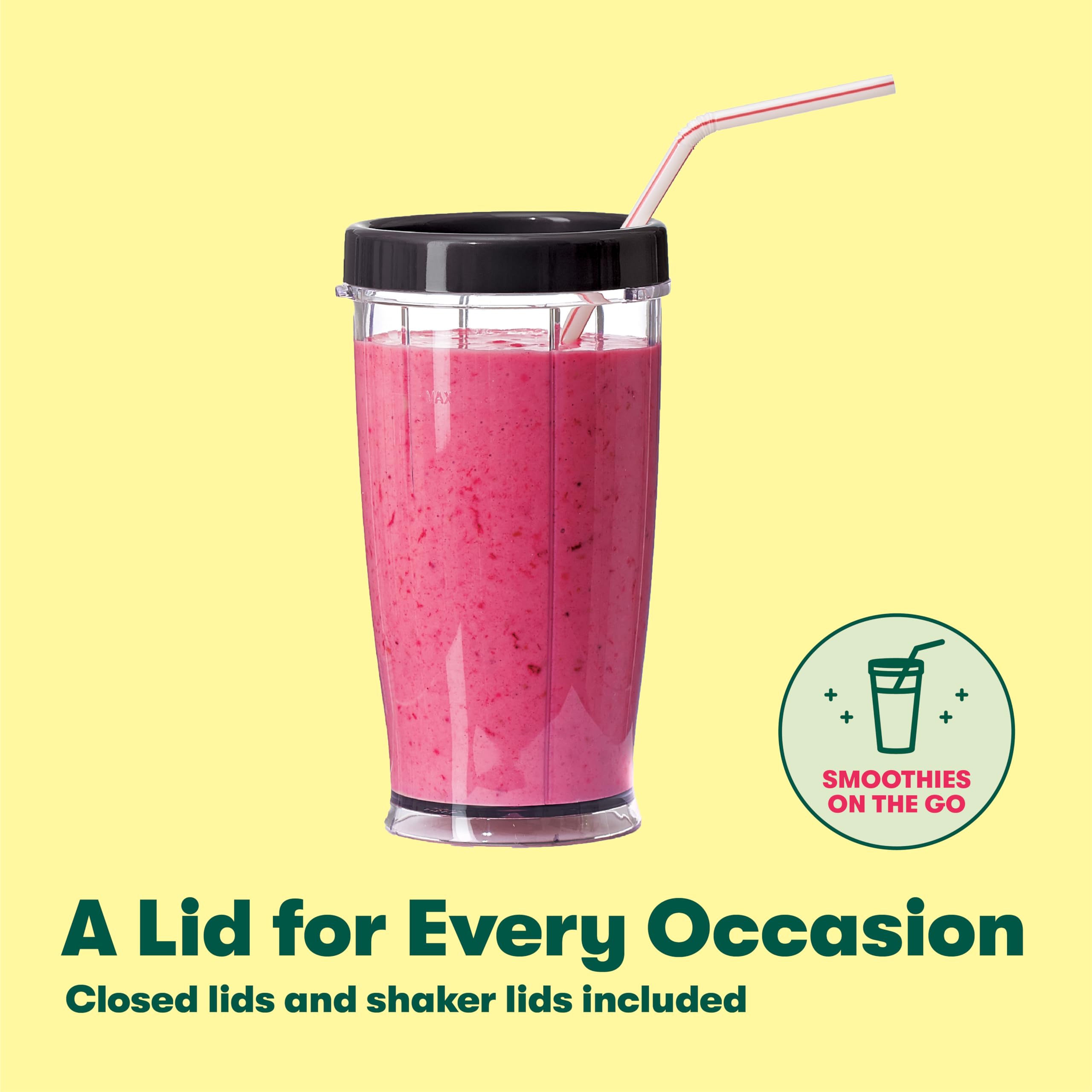 BELLA Personal Size Rocket Blender, Perfect for Smoothies, Shakes & Healthy Drinks, Easy Grinding, Chopping & Food Prep, 285 Watt Power Base, 12 Piece Blending Set, Stainless Steel/Black