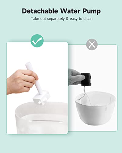 KungFuPet Cat Water Fountain with Wireless Pump, Filtered 3.5L Automatic Pet Quiet Large Dog Water Dispenser for Inside Drinking , BPA-Free