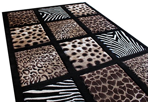 Modern Area Rug Animal Prints 8 Feet X 10 Feet 6 Inch Design S 251 Black