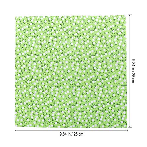 Healifty Cotton Cloth Craft Fabric Scraps 6pcs Cotton Craft Fabric Bundle Squares Patchwork Cloth for DIY Sewing Quilting Scrapbooking (Green) Felt Sewing Squares Quilting Precut Squares