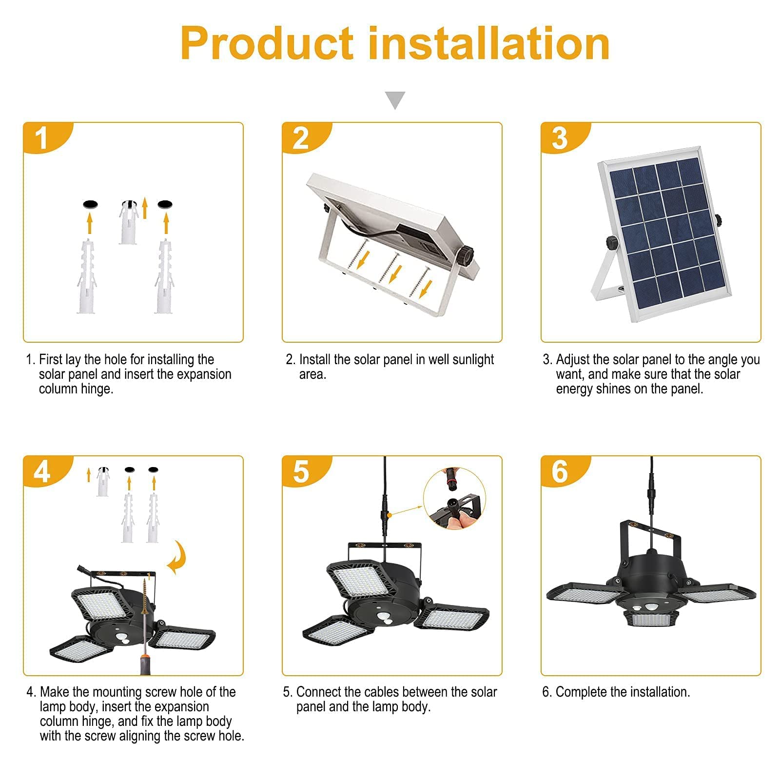 Solar Shed Lights with Dual Lamps, Outdoor Indoor 800LM 192LED Motion Sensor Solar Powered Pendant Light with Remote Control 120° Adjustable Heads IP65 Waterproof for Gazebo Garage Porch