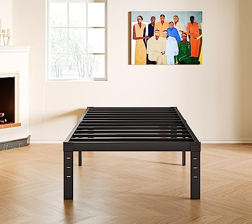 COMASACH Twin Size Bed Frame 12" High Heavy Duty Platform Bed Frame,Sturdy Steel Frame,Support up to 3500lbs,No Box Spring Needed,Noise-Free,Easy Assembly