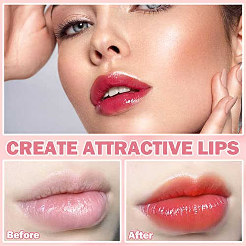 CAHIUYOA Lip Tint Stain Set,Korean Long Lasting Moisturizing Waterproof,High Pigment Multi-use and Cheek Tint,Natural Makeup tinta para labios(#01#02)