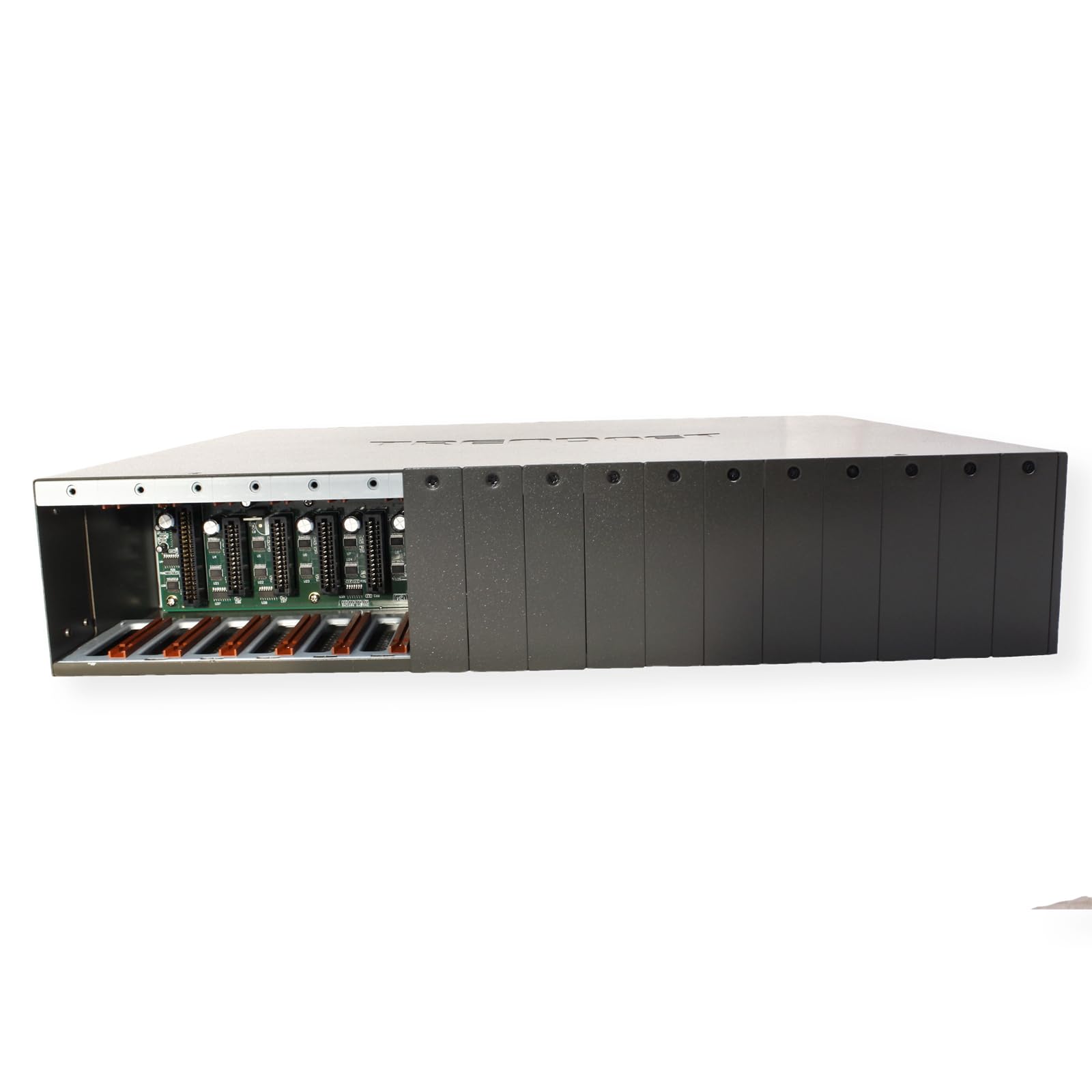 TRENDnet 16-Bay Fiber Converter Chassis System, Hot Swappable, Housing for up to 16 TFC Series Media Converters, Fast Ethernet RJ45, RS-232, SNMP Management Module, Lifetime Protection, TFC-1600