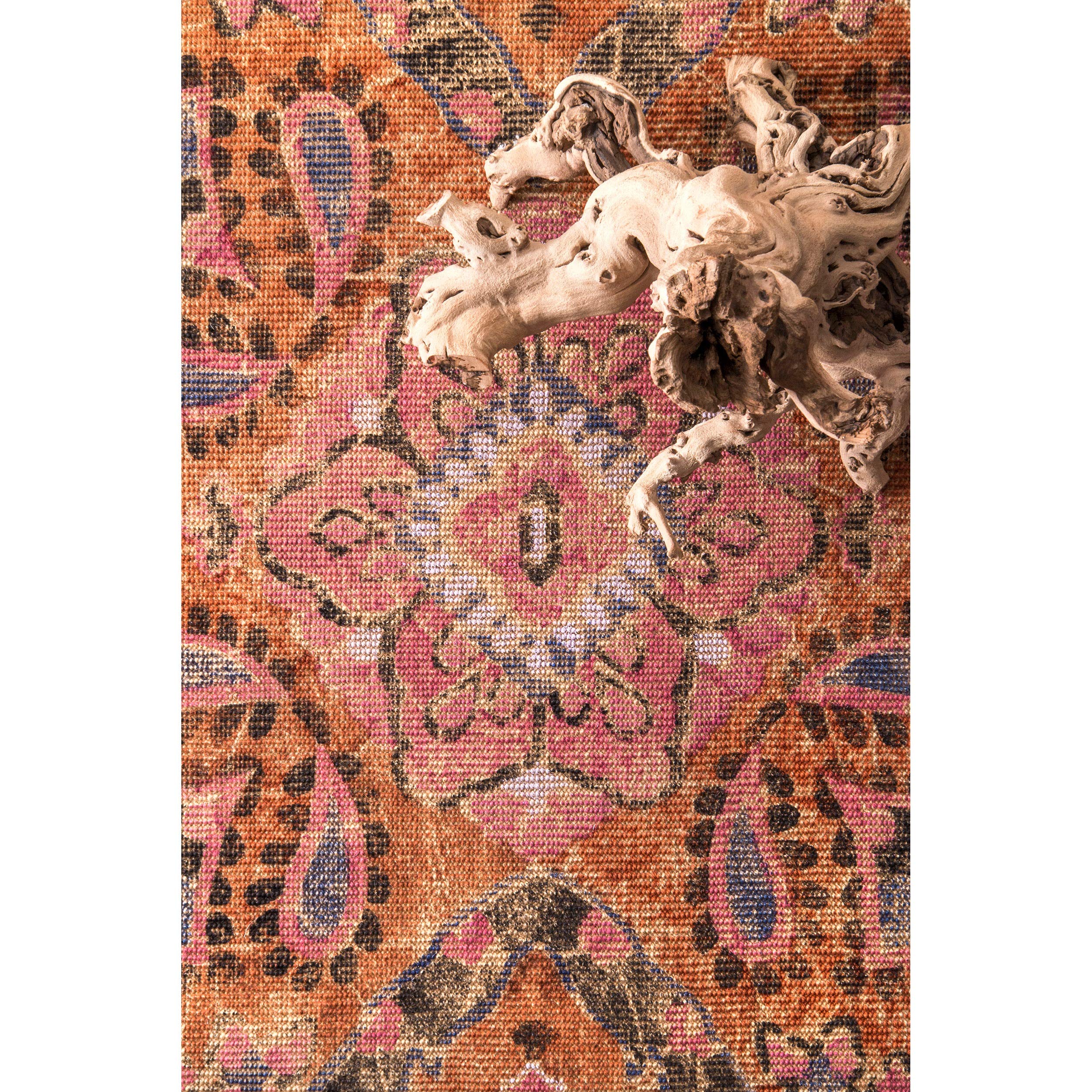 nuLOOM Machine Woven Dara Suzani Jute Area Rug, 8x10, Orange