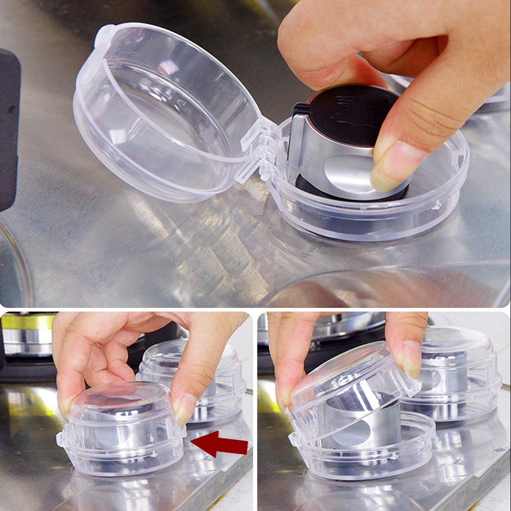 VIccoo 2Pieces Gas Stove Oven Knob Cover Padlock Lid Lock Protector Baby Kitchen Safety Children Protection