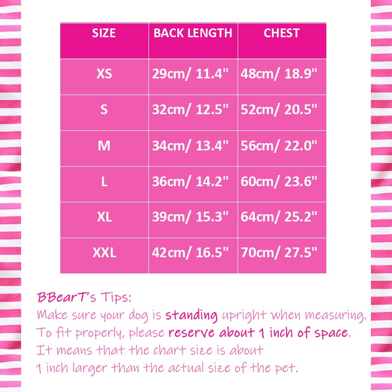 Harikaji Dog Pajamas,Dog Striped Jumpsuit Pet Clothes Leg Cover Pjs for Cats Dogs(Pink,L)