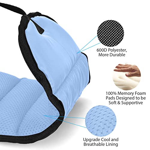 BESKAR 2 Pack Airplane Footrest, Travel Foot Hammock for Long Flight Twin Blue Pink