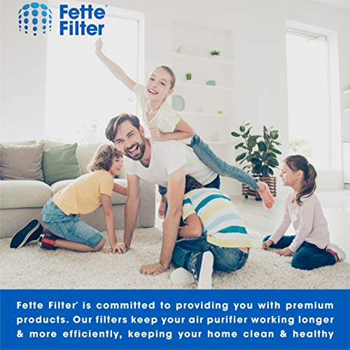 Fette Filter - 116130 Premium True HEPA H13 Filter H Compatible with Winix Filter H 116130 for Winix Model 5500-2 AM80 Air Purifier Includes 2 Pack Ture HEPA Filters + 2 Pack Activated Carbon Pre-Filters