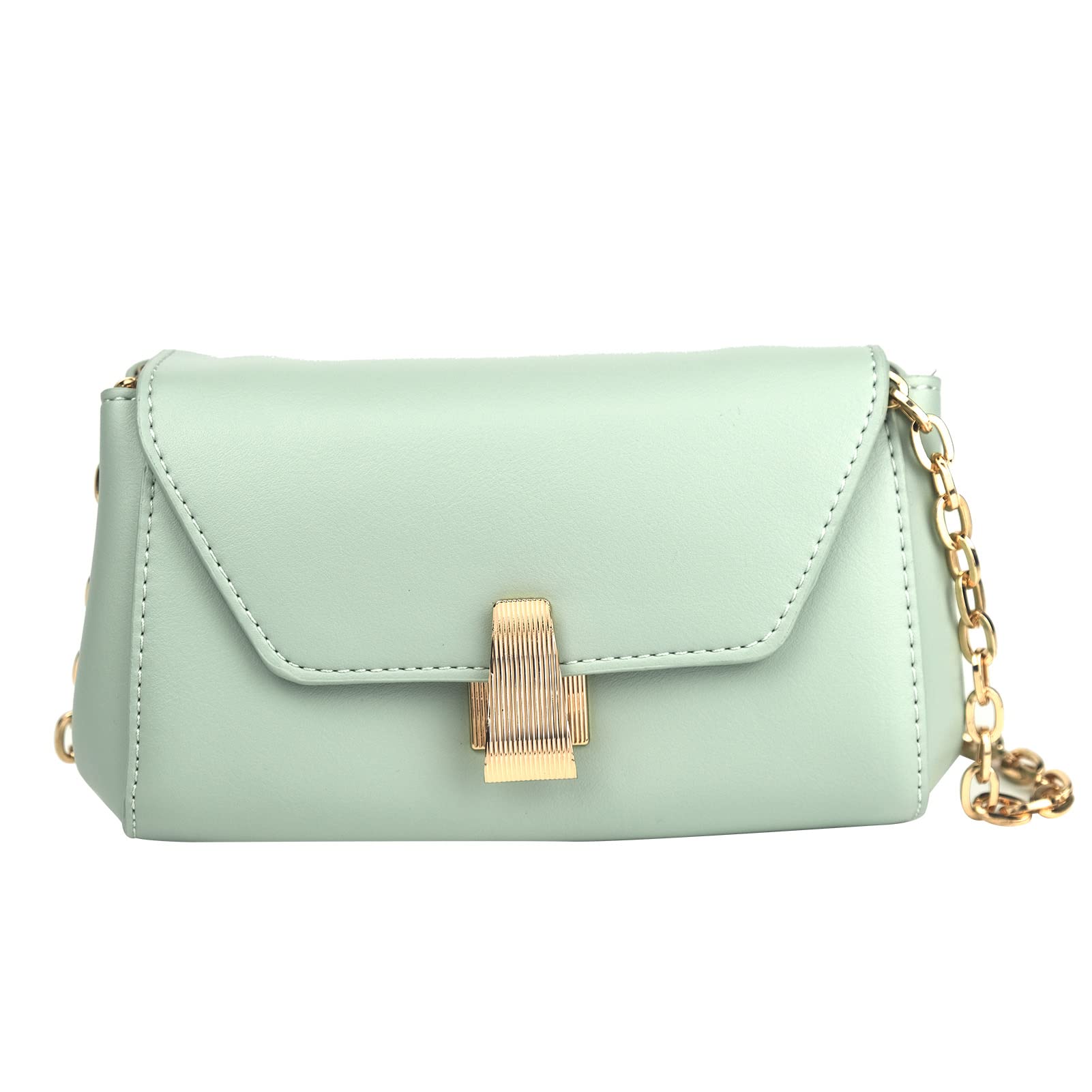 OSGTFY Small Crossbody Purses bags for Women Handbags Shoulder Bag | Zipper Pocket | Metal Strap (green)
