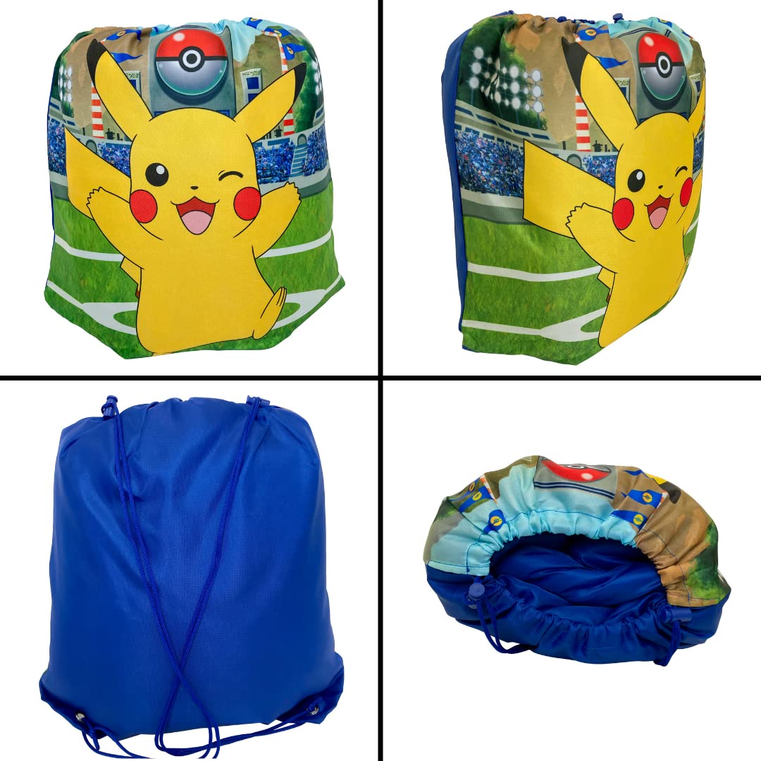 Pokémon Anime Kids Soft Lightweight 2 Piece Sleeping/Slumber Bag and Sling Bag Set, 46"(L) X 26"(W) (Official Licensed Pokémon Product) by Franco