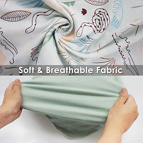 ZIGJOY Swaddle Blanket Cotton Knit Baby Wrap,1.0 Tog Newborn Wearable Swaddle Sleep Sacks,Adjustable 2 Pack Infant Sleep Sack for Baby Boy Girl(0-3Months Baby Green)