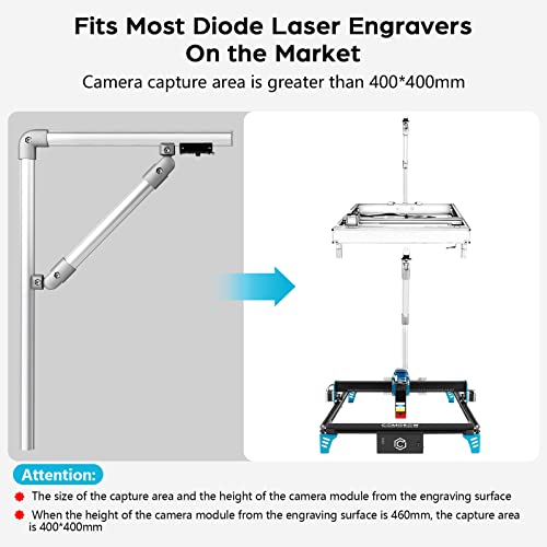 Comgrow 8MP Lightburn Camera Module with Laser Enclosure 750 * 700 * 900mm for Laser Engraver,Easy to Locate Materials,Batch Engraving,Trace Simple Images,Insulates Against Smoke and Odors