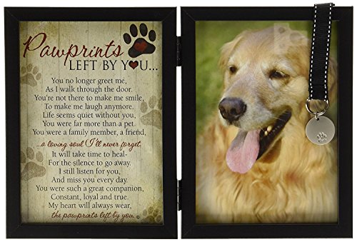 Pawprints Pet Memorial Frame with Pawprints Left by You Poem- Touching Dog Sympathy Gift for Pet Loss Remembrance
