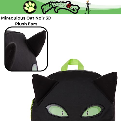 Miraculous Ladybug Cat Noir Backpack for Girls and Boys, 16 inch, Black