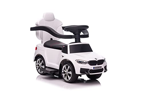 Best Ride On Cars BMW 4 in 1 Battery Powered Push Car, White, Large