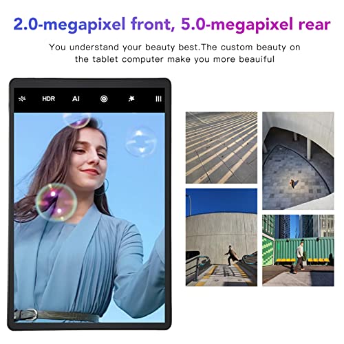 Call Tablet, 6GB 128GB 10.1 Inch Tablet 5G WiFi 100240V Black Paintable 10Core CPU Processor for Android12 (US Plug 110V Light Source)