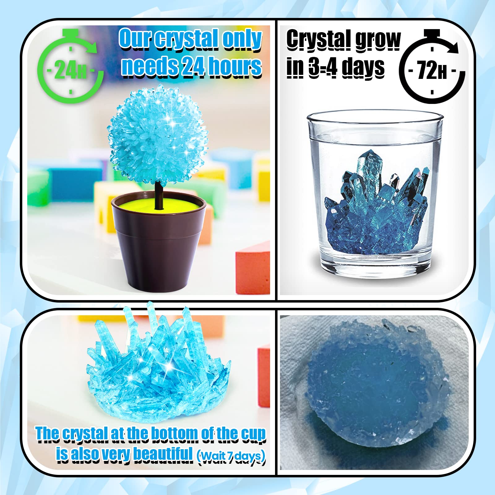 GobiDex Science Kits for Kids, Crystal Growing Kit-Crystals Grow Fast in 24 Hours, STEM Projects Learning & Education Toys Gift for Boys & Girls, Arts and Arafts for Kids Ages 6-8 8-12