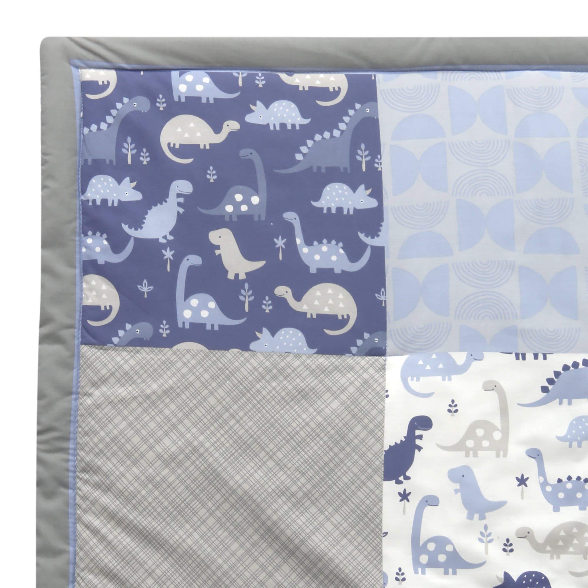 Bedtime Originals Roar Dinosaur 3 Piece Crib Bedding Set, Blue/Gray, β44x1x35 Inch