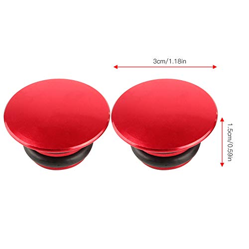 Bike Handle, Aluminium Alloy Anodized Metal Handlebar End Plug Lightweight 1 Pair for Mountain and Road Bikes(Red)
