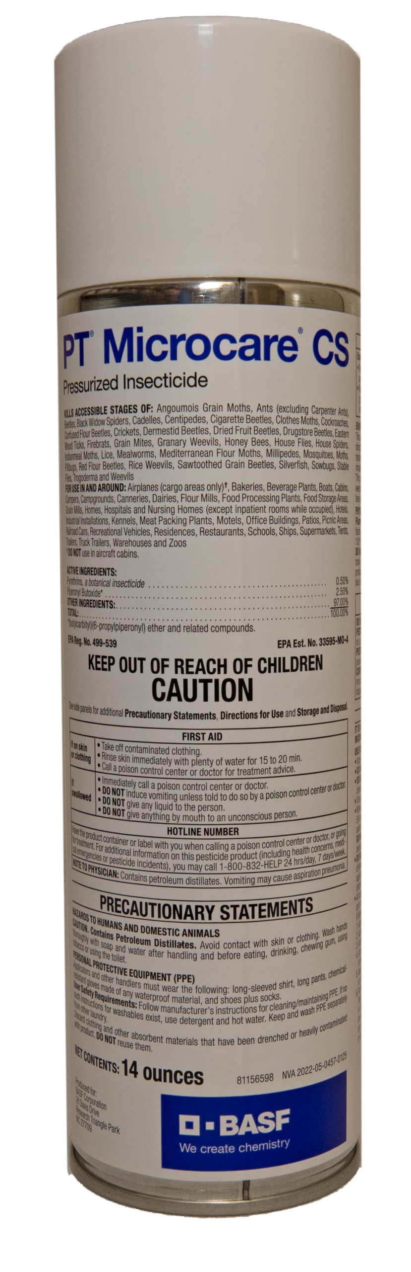 BASF 31460 PT Microcare CS 14oz Pressurized Insecticide, White