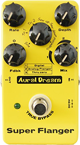 Aural Dream Super Flanger Guitar Effect Pedal provides 3 Flanger effects and 6 modulation waveforms,True Bypass