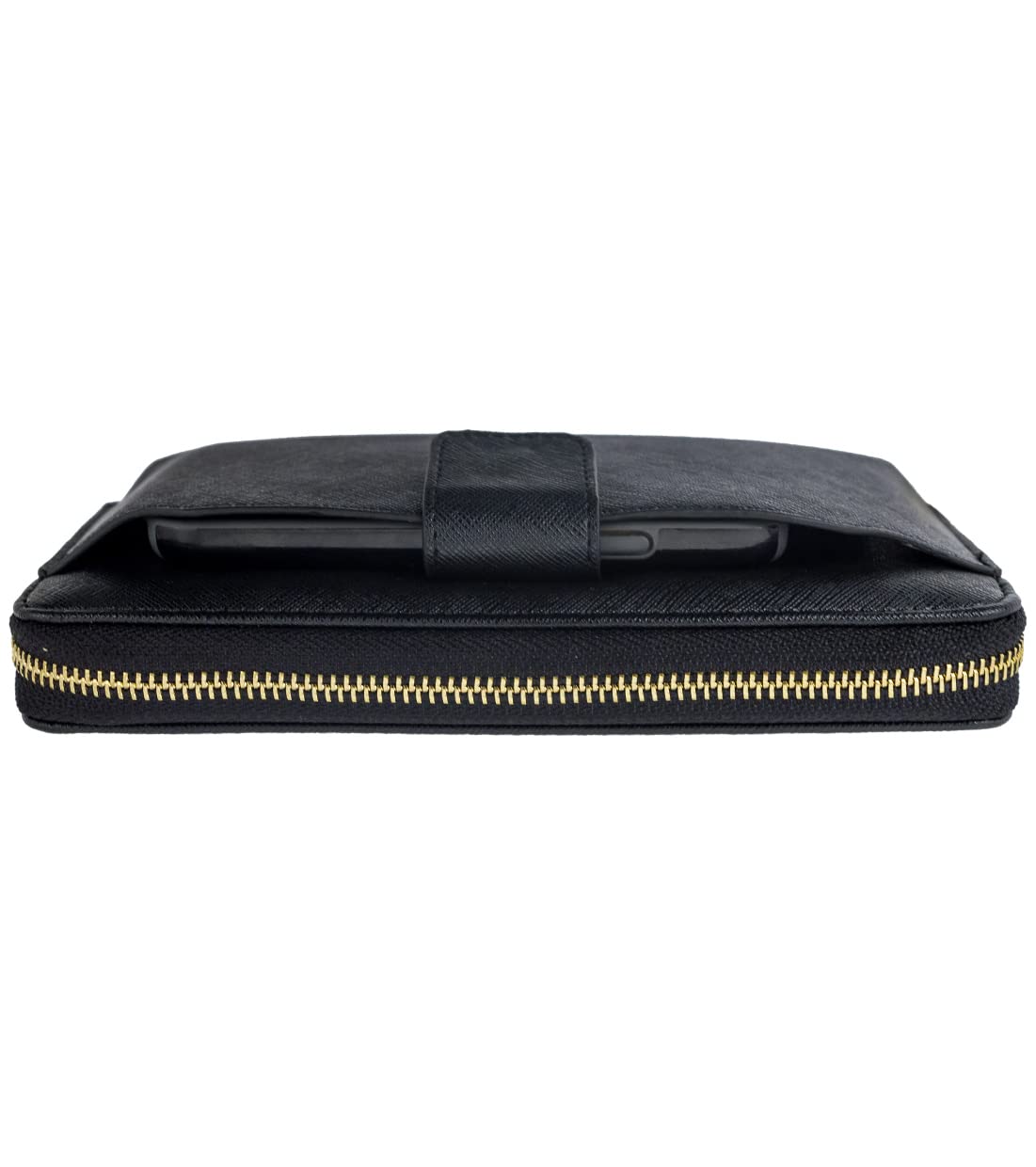 Rebecca & Rifka Saffiano Faux Leather Zip Around Wristlet Wallet with Phone Pocket