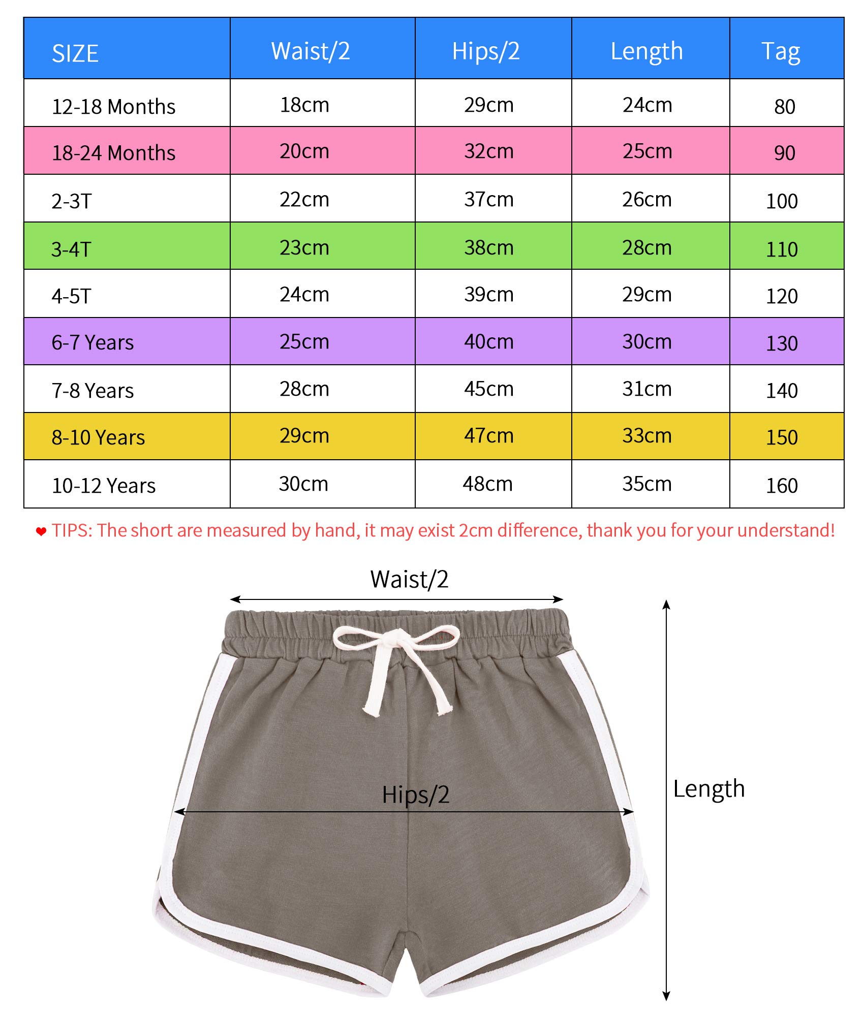 Auranso Boys Girls Active Running Shorts Kids Cotton Beach Sports Short Pants 3 Pack D 3-4T