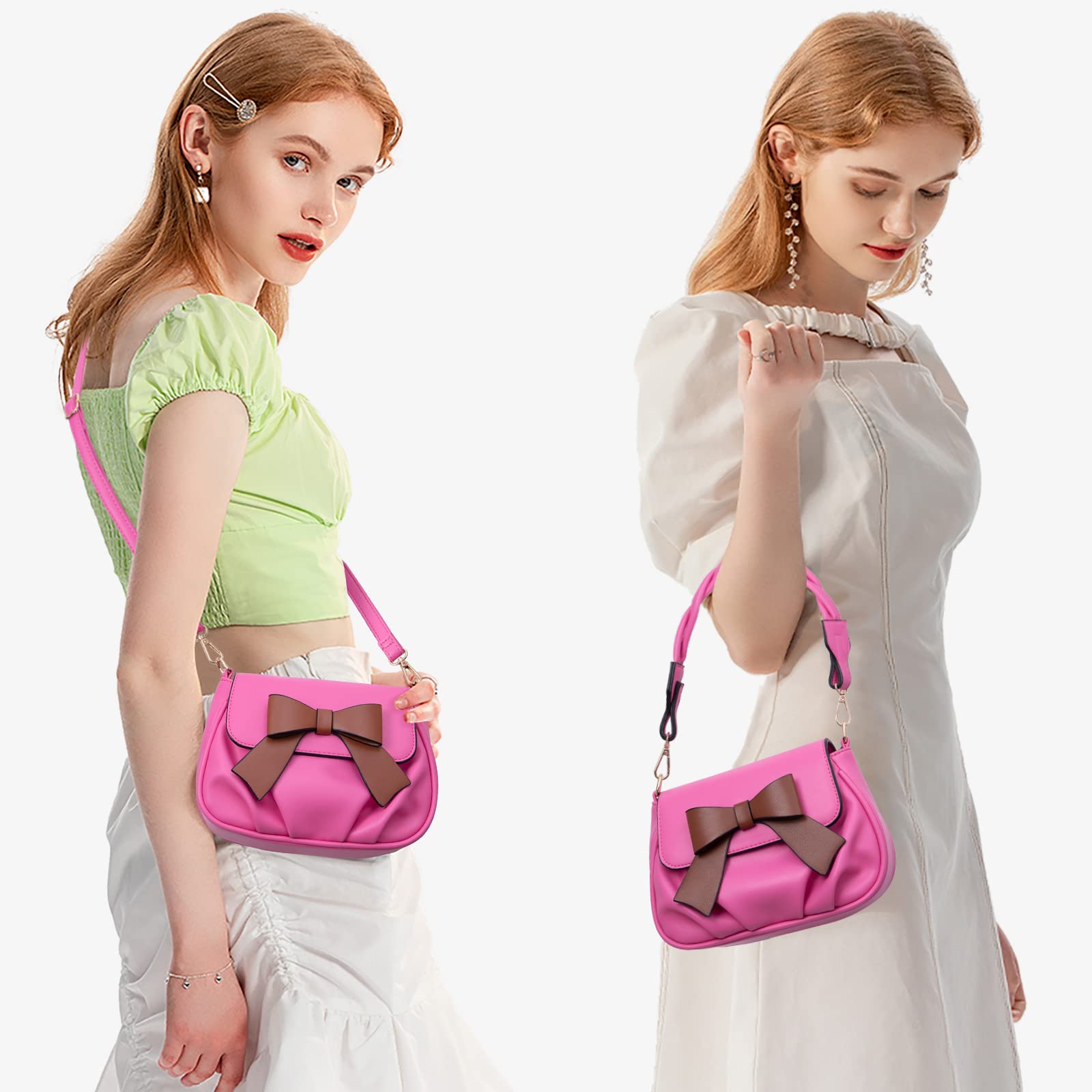 K.EYRE Small Purse for Women Cute Bow Knot Crossbody Shoulder Purses and Handbags -Pink
