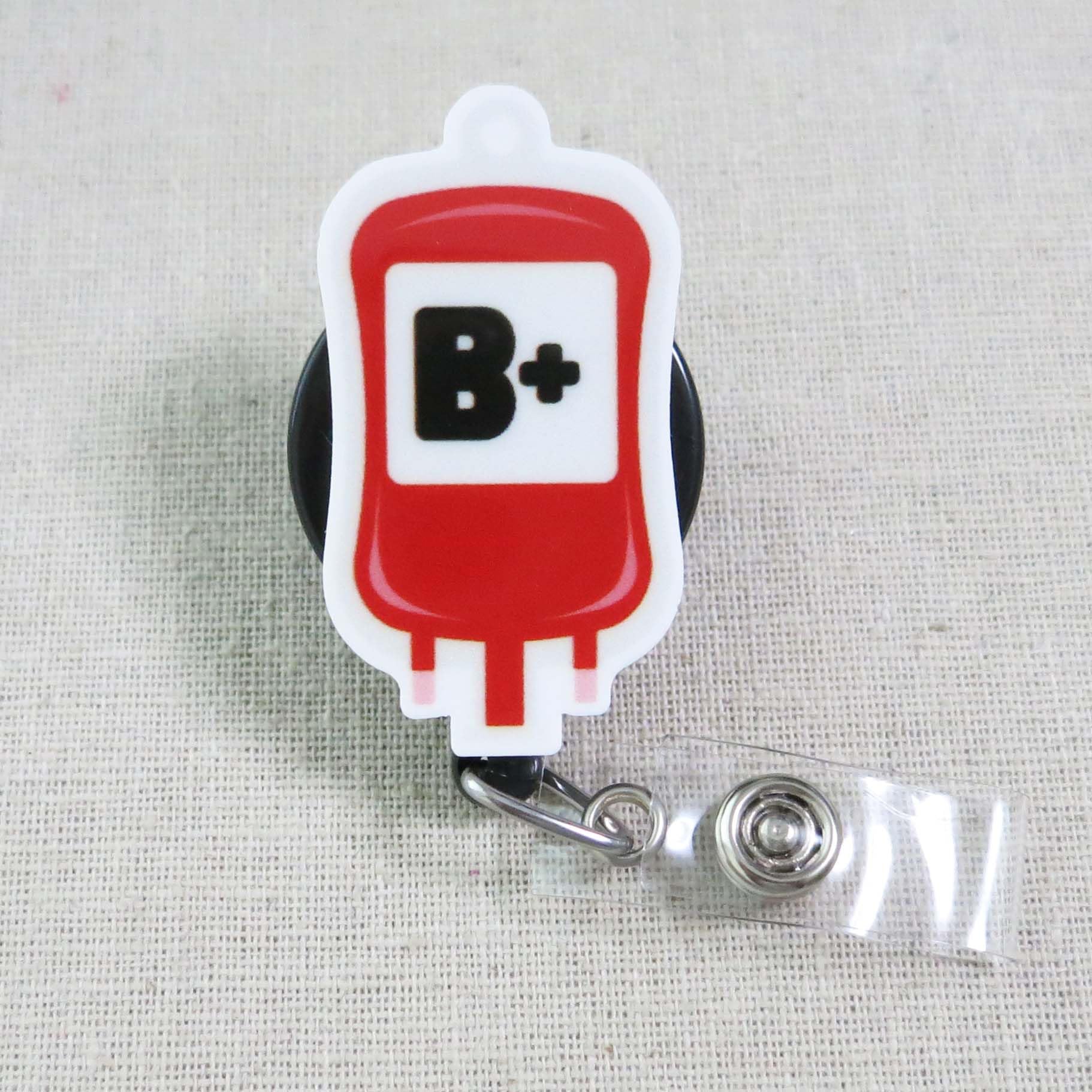 Be Positive Phlebotomist ID Holder - Transfusion Nurse Badge Reel - Cute Nursing Badge Clip - Be Positive Hematology Phlebotomy Badge Holder - Cute Nurse Gift