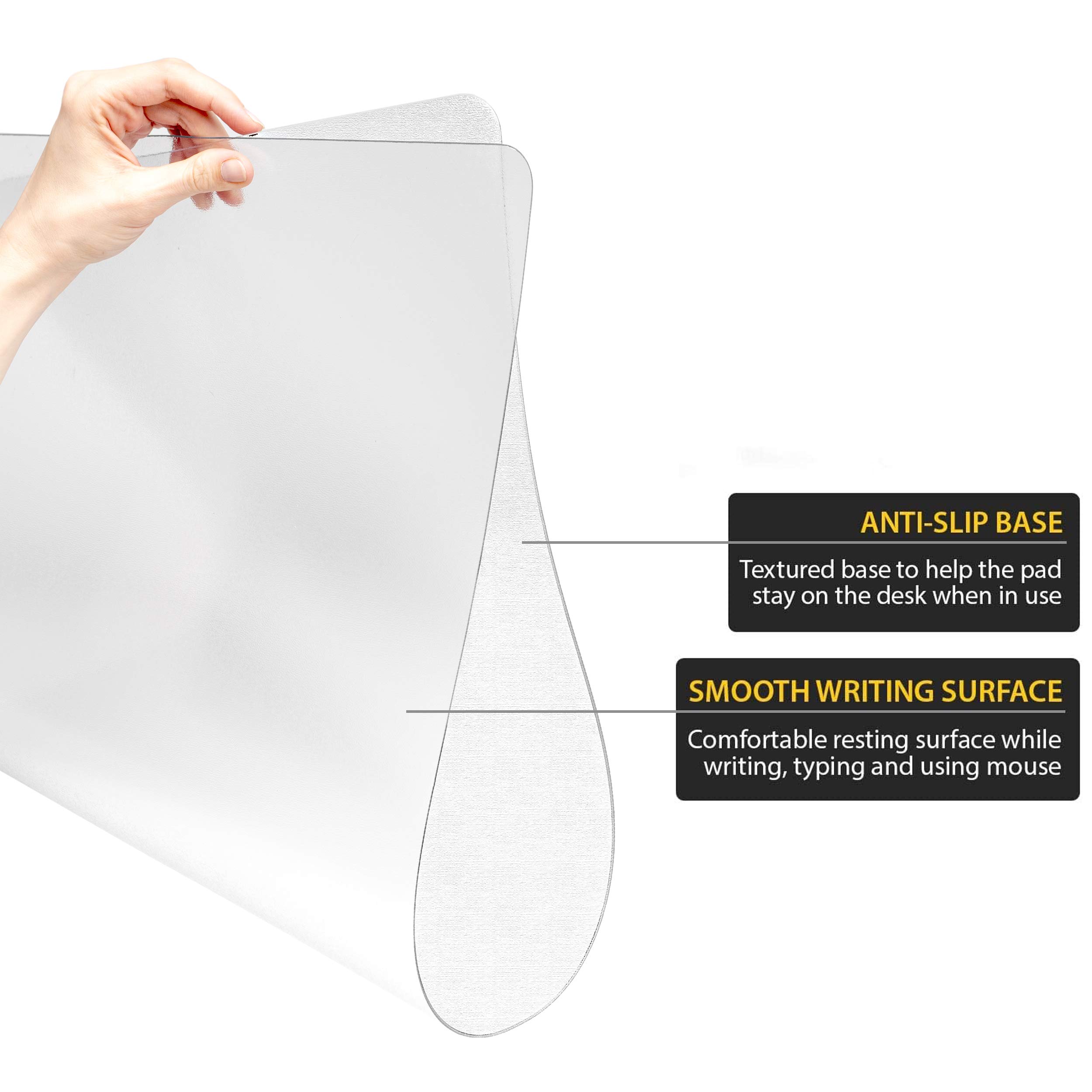Awnour Clear Desk Mat, 34x17 inches, Clear Table Protector, Desk Protector Mat Clear, Desk Mats on Top of Desks, Clear Desk Protector, Transparent Desk Writing Mat with Mouse Pad for office & home
