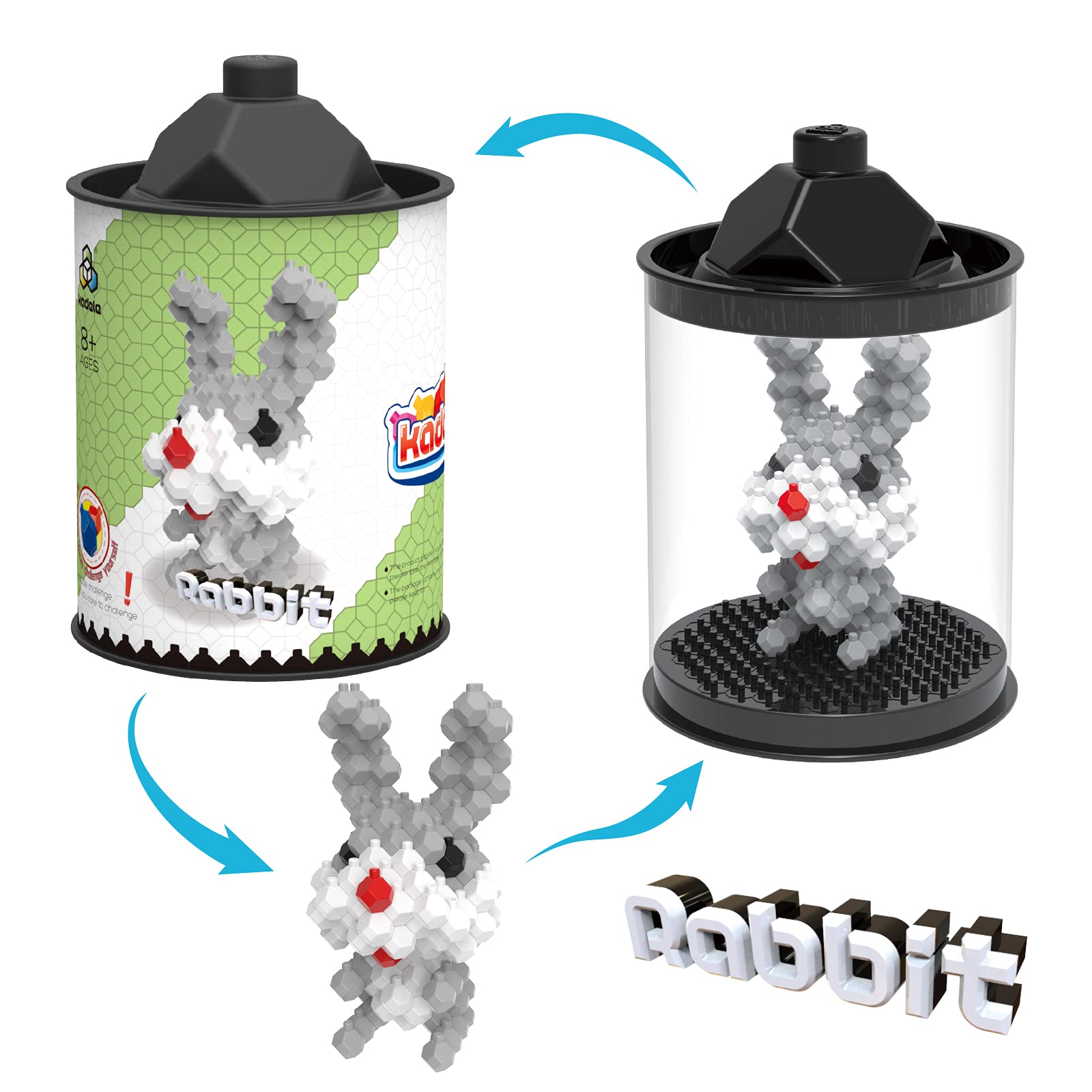 KADELE Easter Bunny Animals Toy Building Sets,Extremely Creative and Challenging STEM Building Toys,Educational Toys for Boys and Girls Ages 8 and Up(80 Pieces)