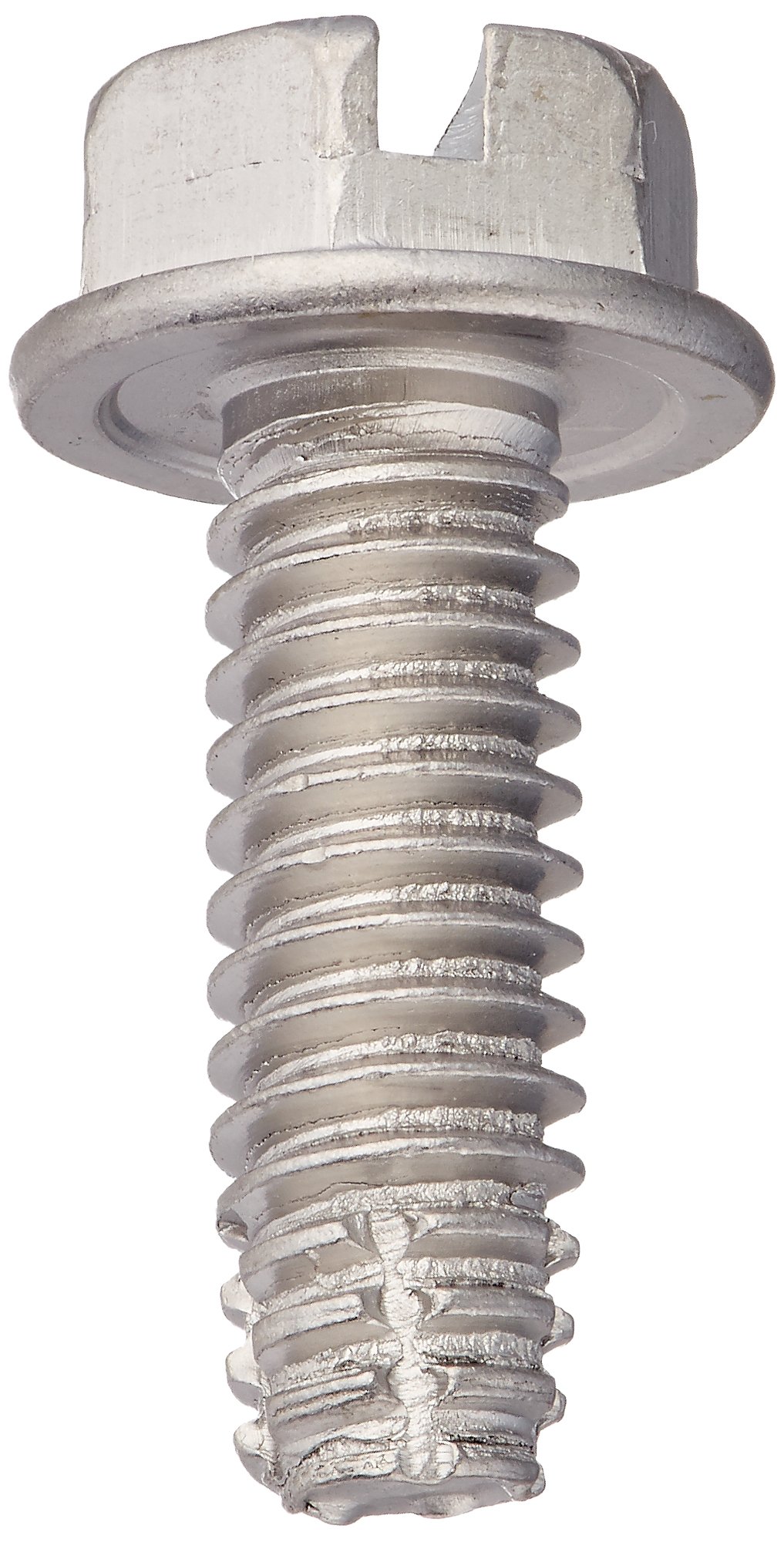 Small Parts 1412FSW410 410 Stainless Steel Thread Cutting Screw, Plain Finish, Hex Washer Head, Slotted Drive, Type F, 1/4"-20 Thread Size, 3/4" Length (Pack of 10)
