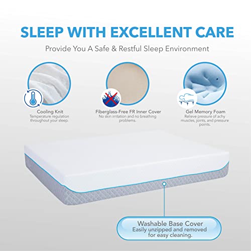 MLILY 12 Inch Queen Memory Foam Mattress in a Box, CertiPUR-US Certified Made in USA, Cooling Gel Foam Mattress, Medium Firm Double Mattress for Pressure Relief, White