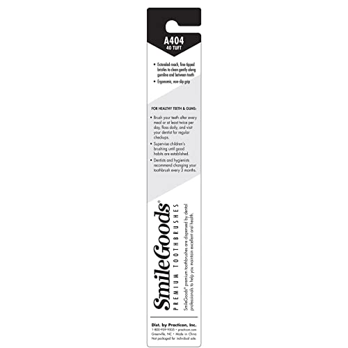 SmileGoods A404 Toothbrush, 40 Tuft, Soft Bristle, Individually Packaged Toothbrushes, Assorted Colors, Bulk Pack of 72
