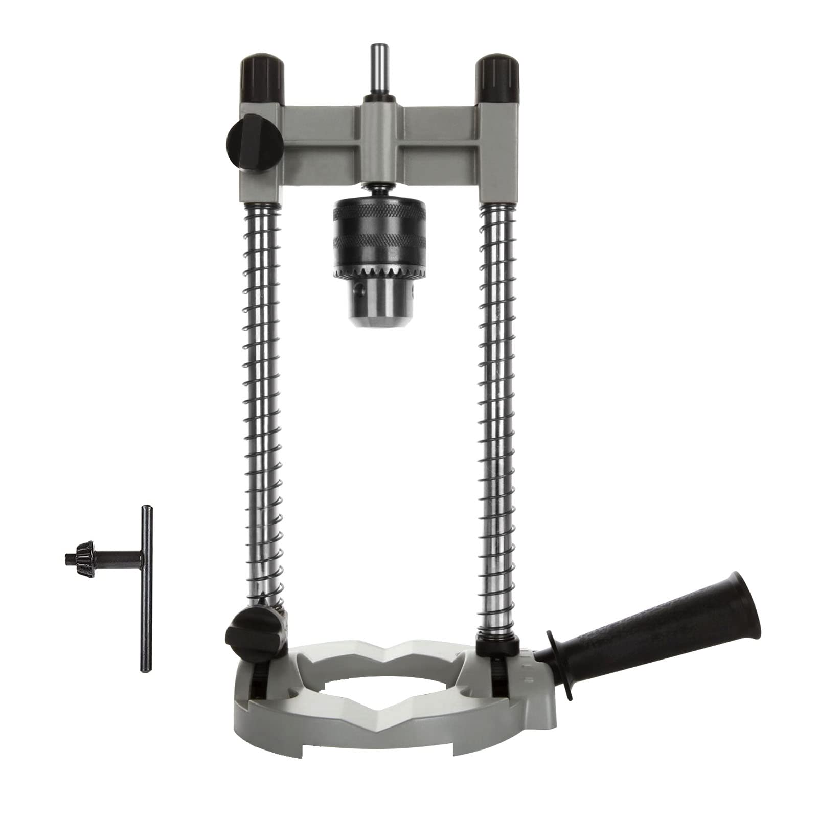 CertBuy Portable Drill Press for Hand Drill, Multi-Angle Drill Guide Attachment For 1/4 Inch and 3/8 Inch Adjustable Angle Drill Holder Guide, Portable Drill Guide with Chuck