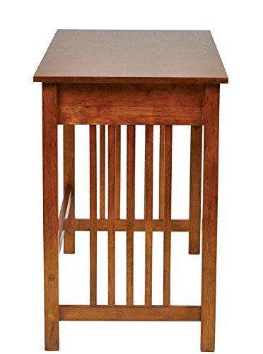 OSP Home Furnishings Sierra Writing Desk with Pull-Out Drawer and Mission Style Side Panels, Ash Brown