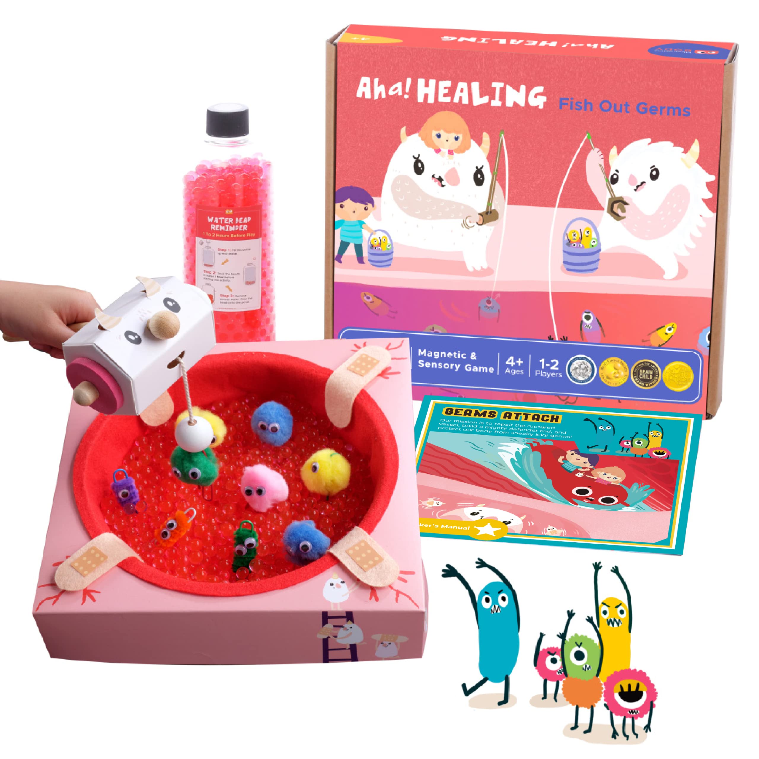 MEandMine Healing Lab- Science Kit - Immune System, Magnetic Fishing Game- Fish Out Germs Sensory Toys- Learning & Education Toys for Kids 4-7 - STEM Toy