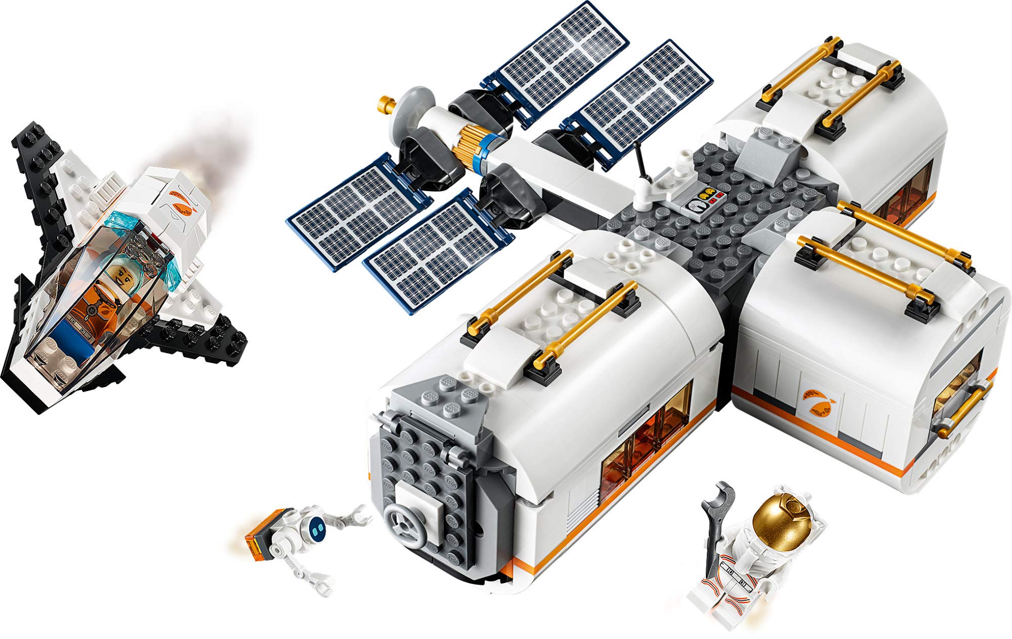 LEGO City Space Lunar Space Station 60227 Space Station Building Set with Toy Shuttle, Detachable Satellite and Astronaut Minifigures, Popular Space Gift (412 Pieces)