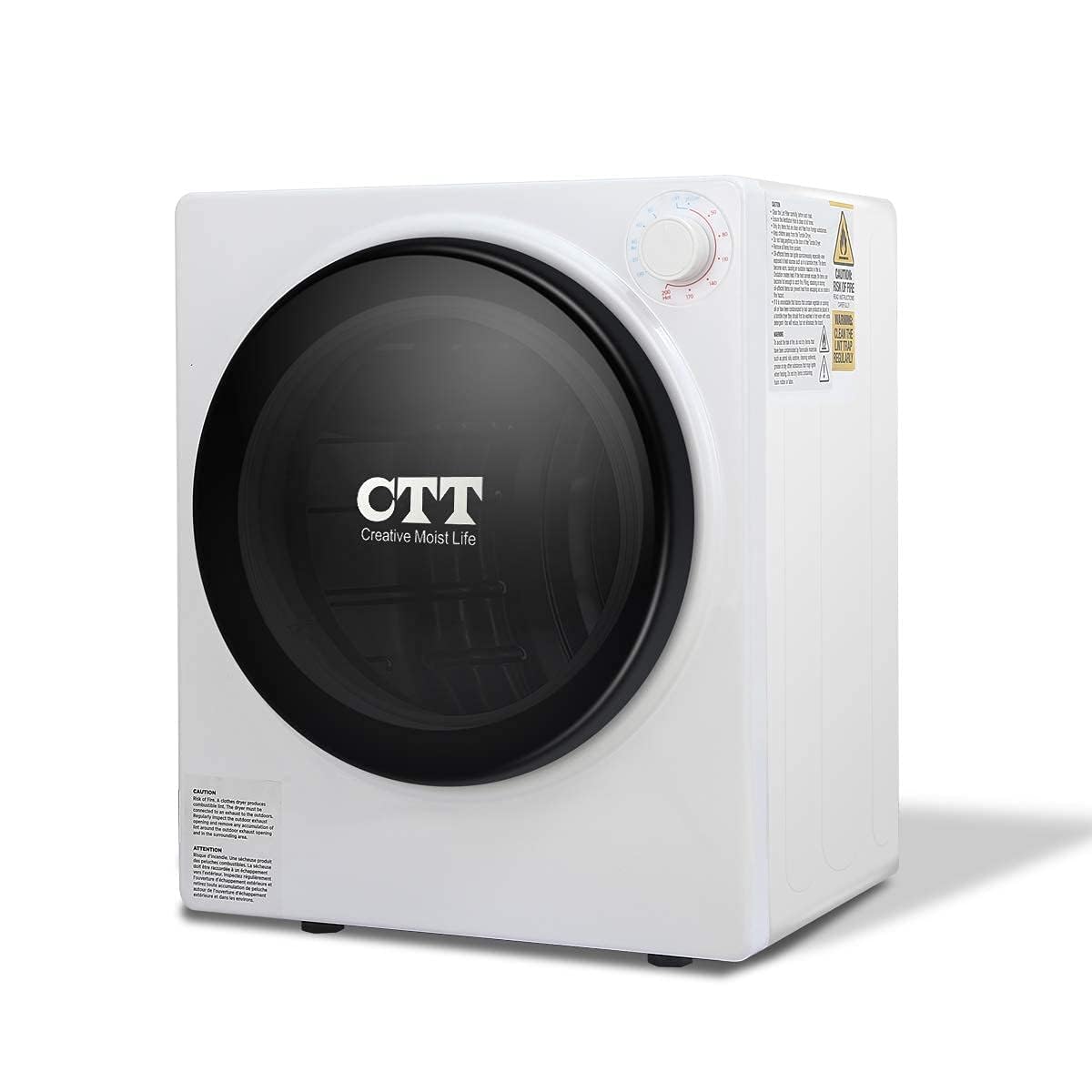 CTT Compact Dryer 2.0 cu.ft. Portable Clothes Dryers with Stainless Steel Liner Small Dryer Machine, Suitable for Apartments, Dorm, RVs, 110V